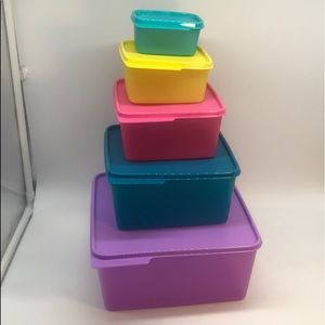 Tupperware | Kitchen | Tupperware Basic Line Containers Set Of 5 | Poshmark